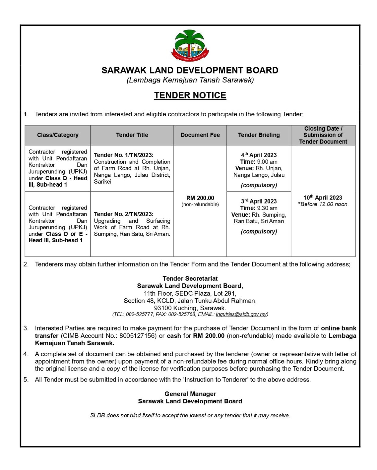 Home - Sarawak Land Development Board (SLDB)