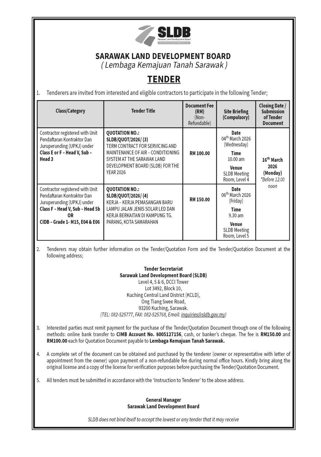 Home - Sarawak Land Development Board (SLDB)