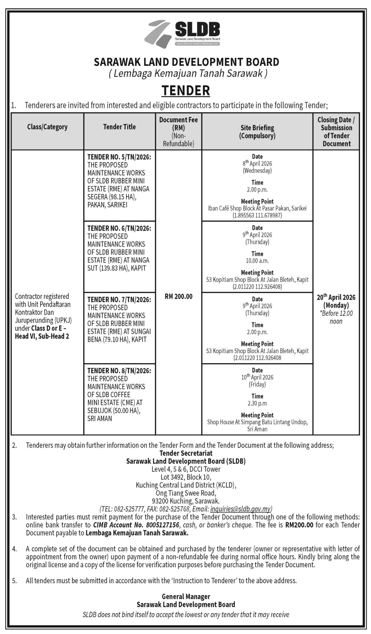Home - Sarawak Land Development Board (SLDB)