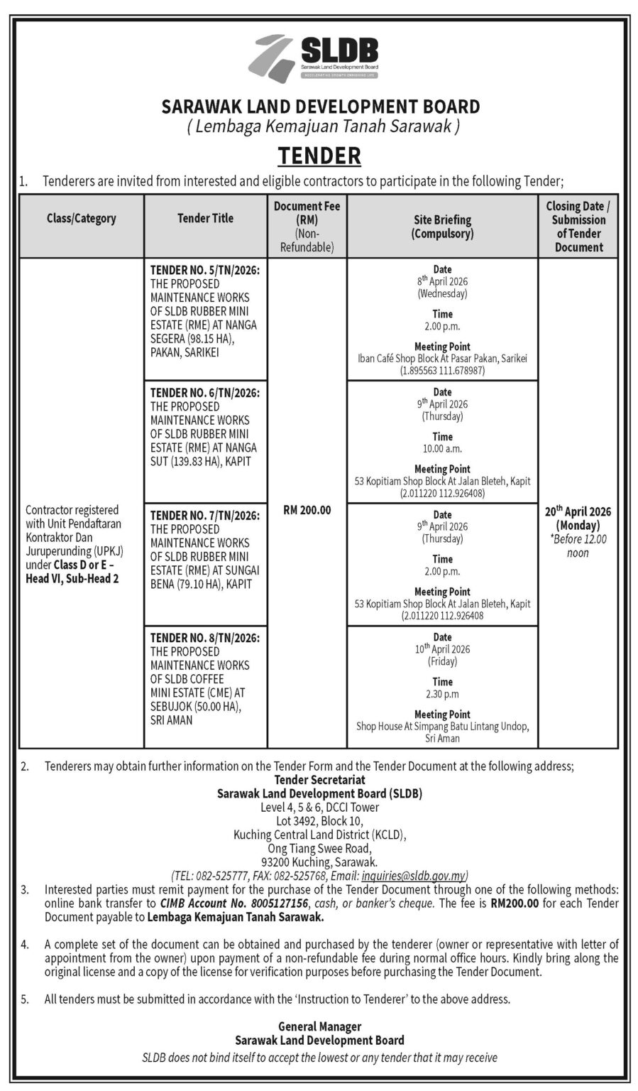 Home - Sarawak Land Development Board (SLDB)