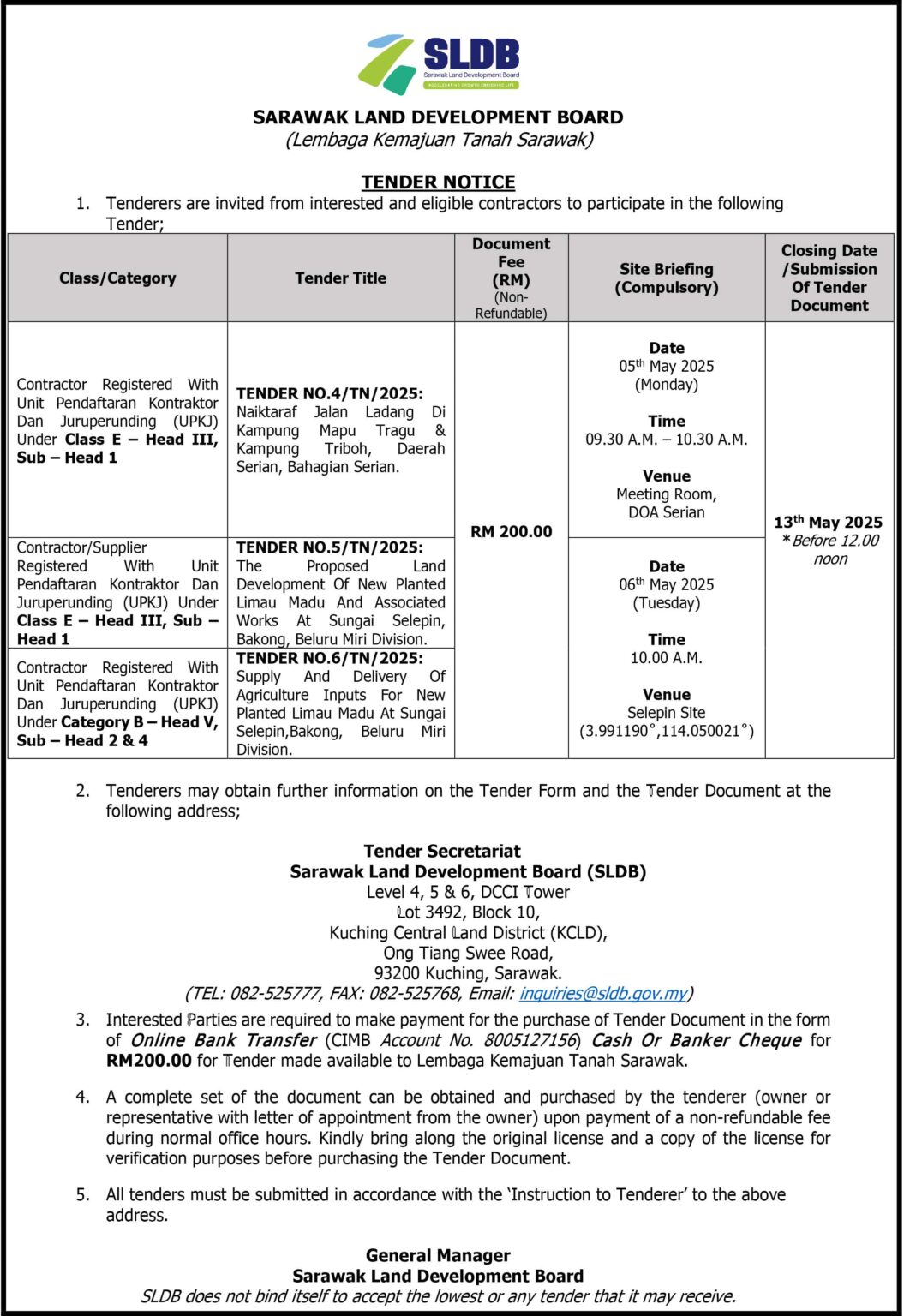Home - Sarawak Land Development Board (SLDB)