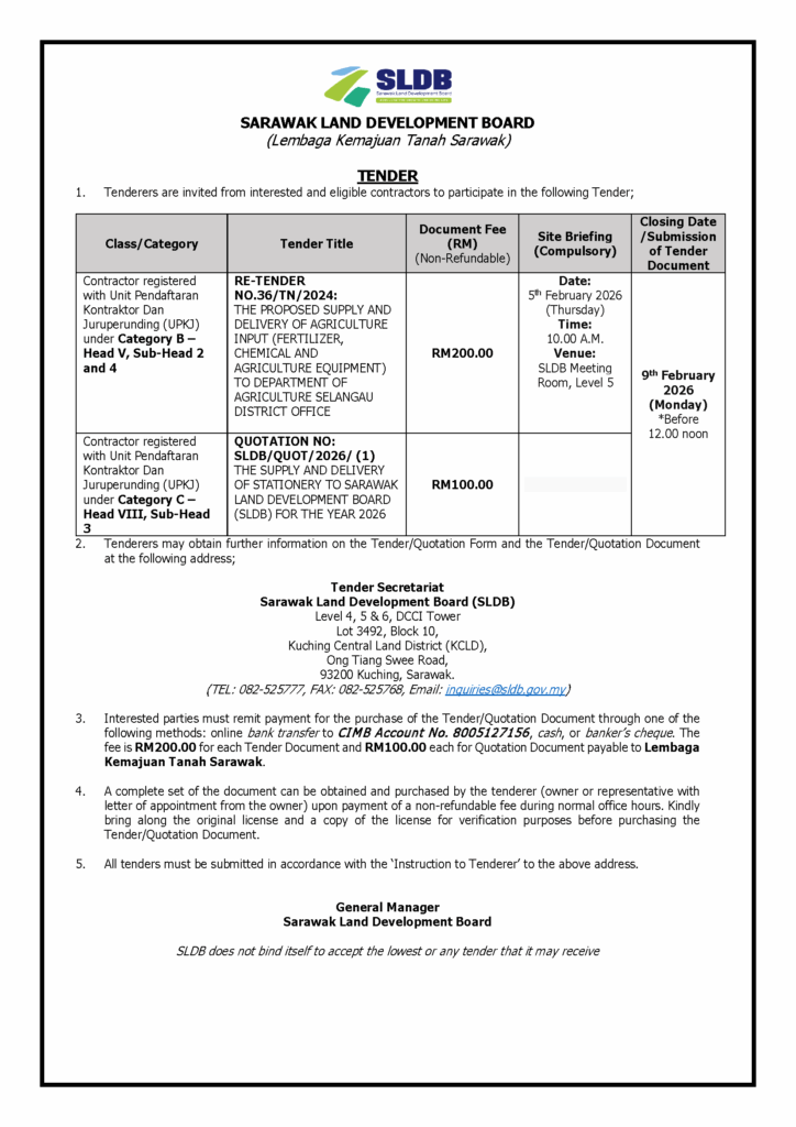Home - Sarawak Land Development Board (SLDB)